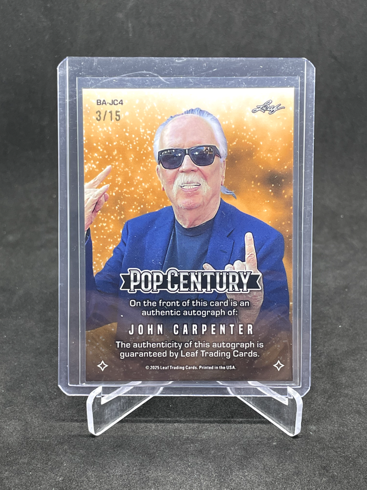 2025 Leaf Pop Century Prismatic Silver John Carpenter 3/15 Auto ...