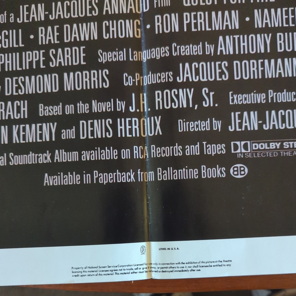 Quest for fire vintage movie poster print | eBay UK