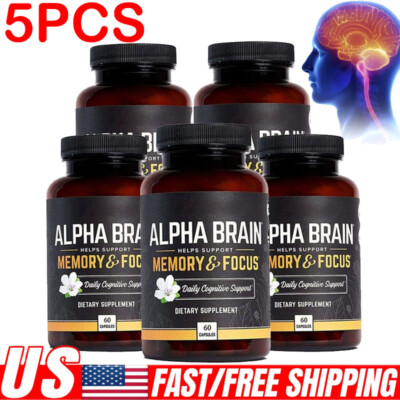 Alpha Brain Memory & Focus 60 Capsules Supplement for Men & Women 1 ...