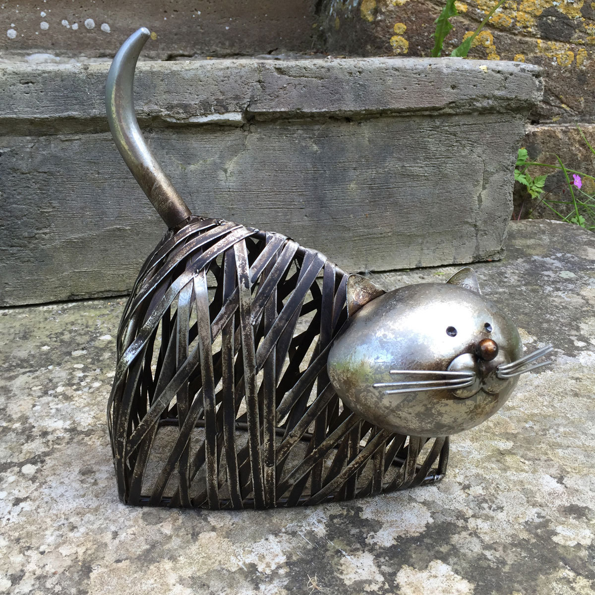 Metal Cat Ornament Sculpture Statue Figurine Garden Home Ornaments ...