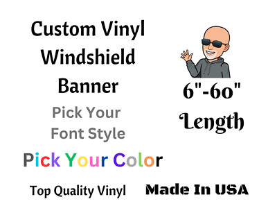 Custom Decal Vinyl Lettering Personalized Banner Windshield Sign Text ...