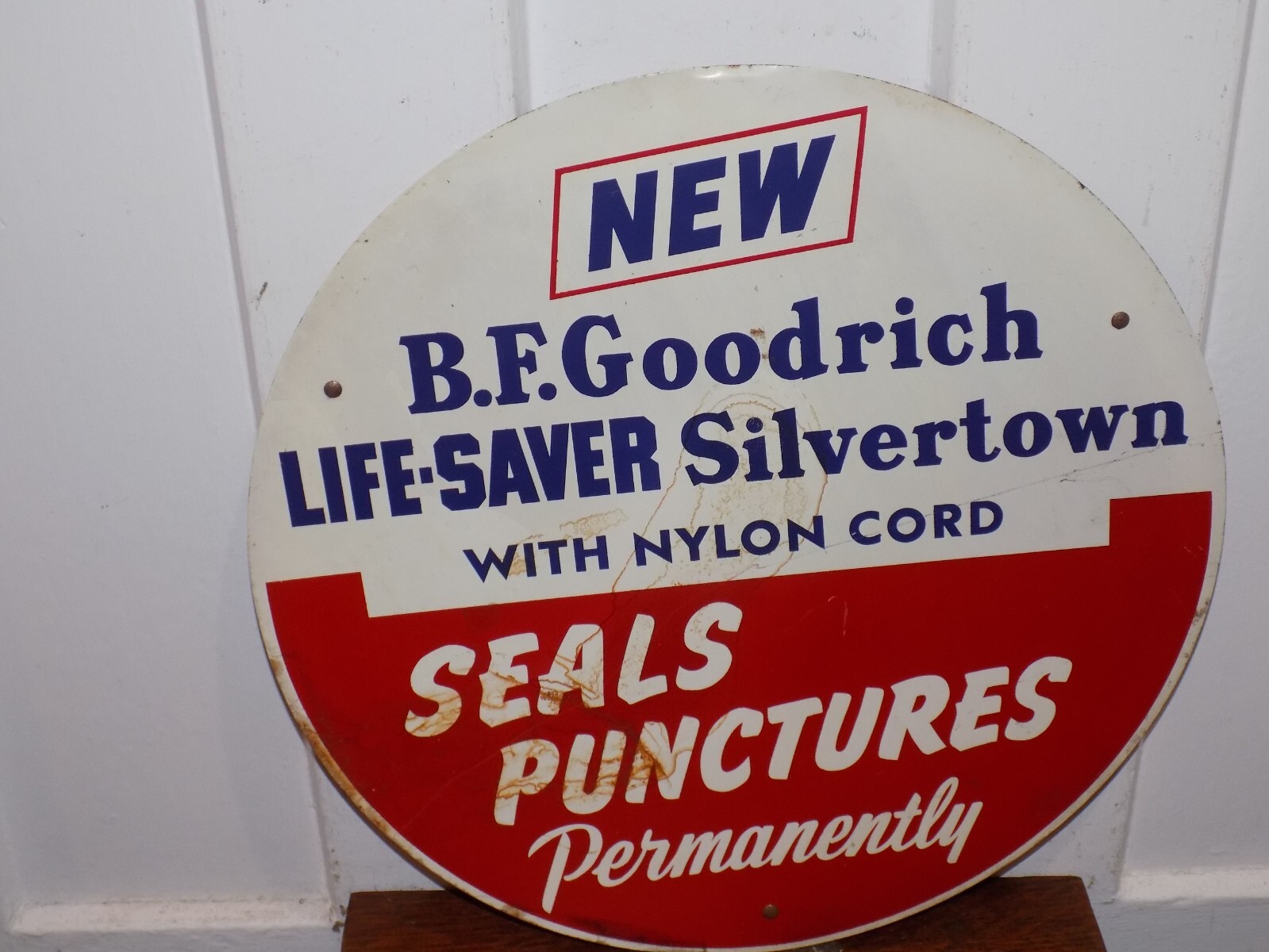 Vintage B.F. Goodrich Tires Seals Punctures Metal Ad Tire Insert Sign ...