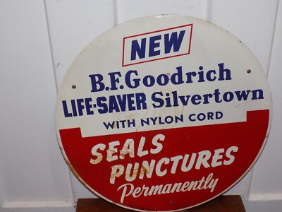 Vintage B.F. Goodrich Tires Seals Punctures Metal Ad Tire Insert Sign ...