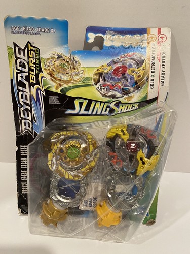 Beyblade Burst Turbo Slingshock Dual Pack Galaxy Zeutron Z4, Gold-X ...