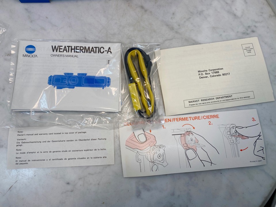 MINOLTA Weathermatic-A Pocket Camera. Underwater Waterproof 110 Film ...