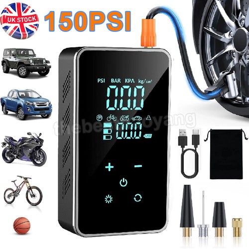 Car Tyre Inflator Cordless Digital Touch USB Tire Air Compressor Pump ...