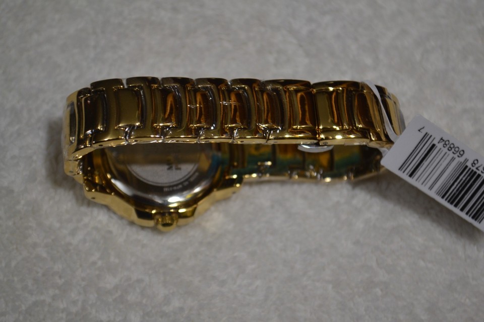 NEW 35mm INVICTA MONTRES PRESTIGE WOMAN'S GOLD-SILVER CRYSTAL BEZEL ...