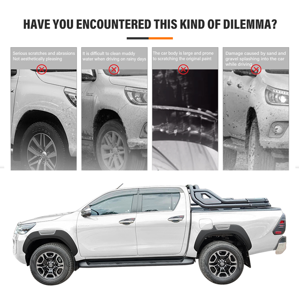 Wheel Arches Fender Flares Body Kit for Toyota Hilux Revo 2015-2024 ...