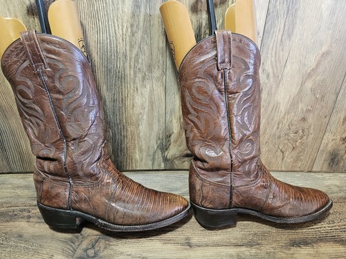 Vintage DAN POST Exotic Lizard Men's Size 9 D Boots | eBay