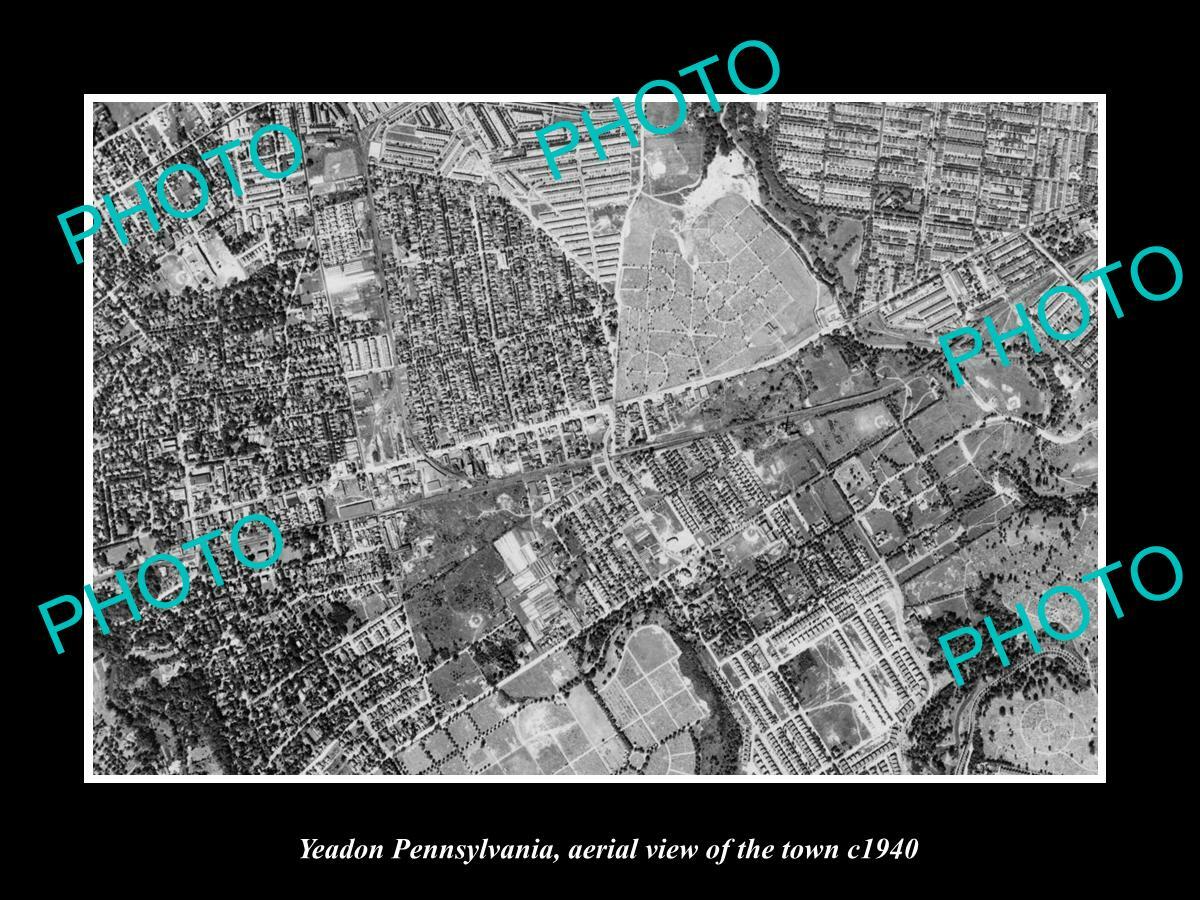 OLD 8x6 HISTORIC PHOTO YEADON PENNSYLVANIA USA AERIAL VIEW OF TOWN ...