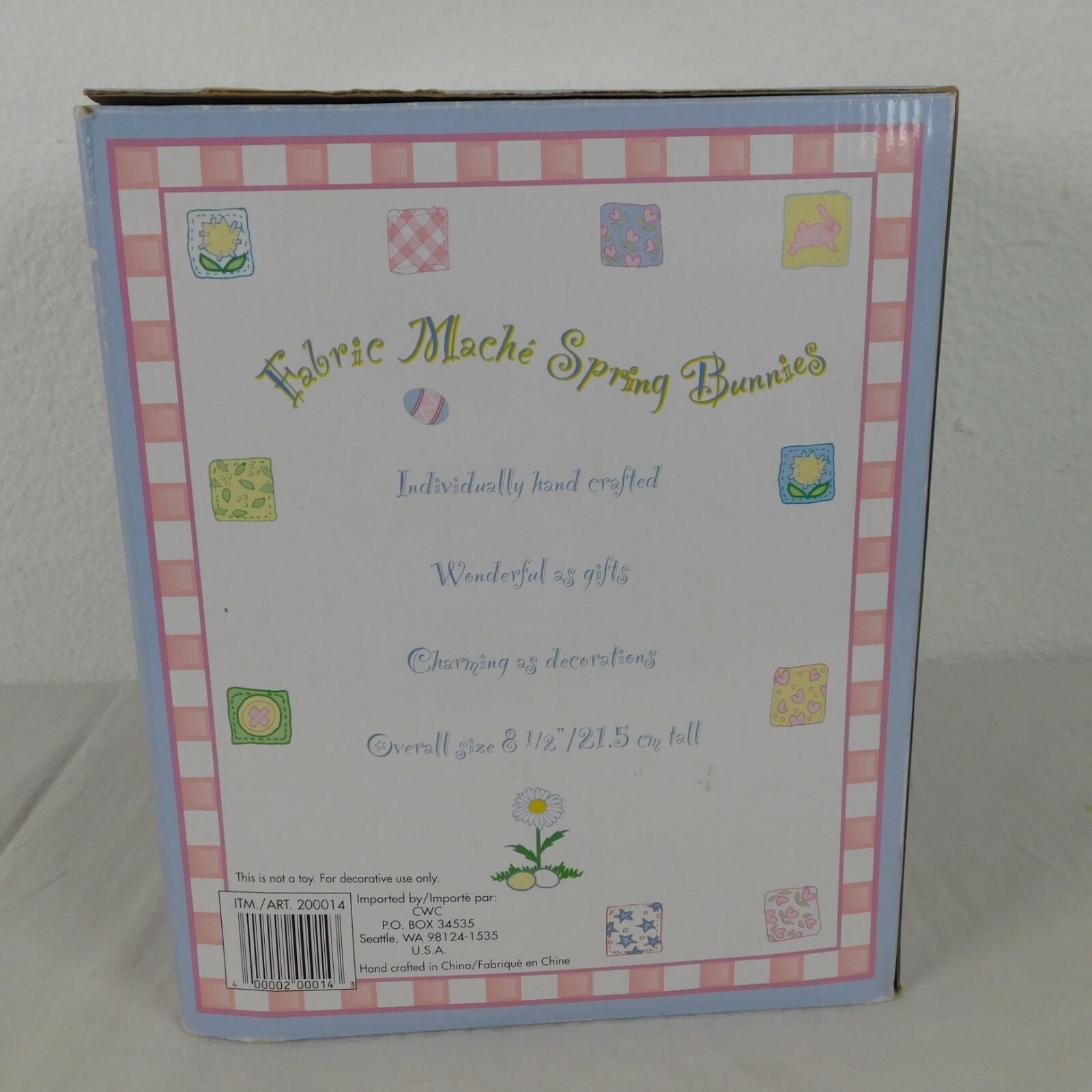 Spring Bunnies Set of 2 Fabric Mache Swinging & Picnicking Easter ...