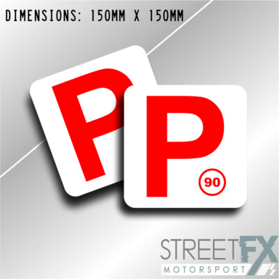 2x Red P Plate Probationary Stickers Car 4x4 Ute Aussie Flag | eBay