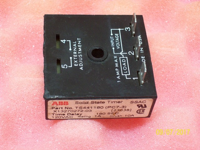 ABB SSAC SOLID STATE TIMERS 180 SECOND TIME DELAY TS441180 (PC7-3) for ...