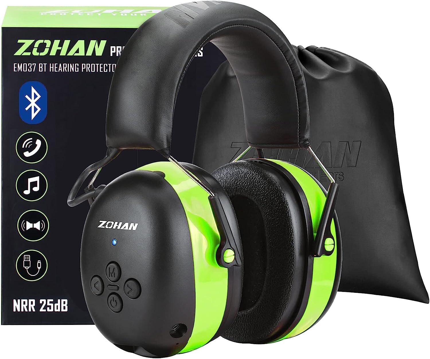 Bluetooth Safety Hearing Protection Ear Muffs Headphones, 25dB Noise ...
