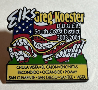 BPOE Elks Pin for Greg Koester DDGER So. Coast District (California ...