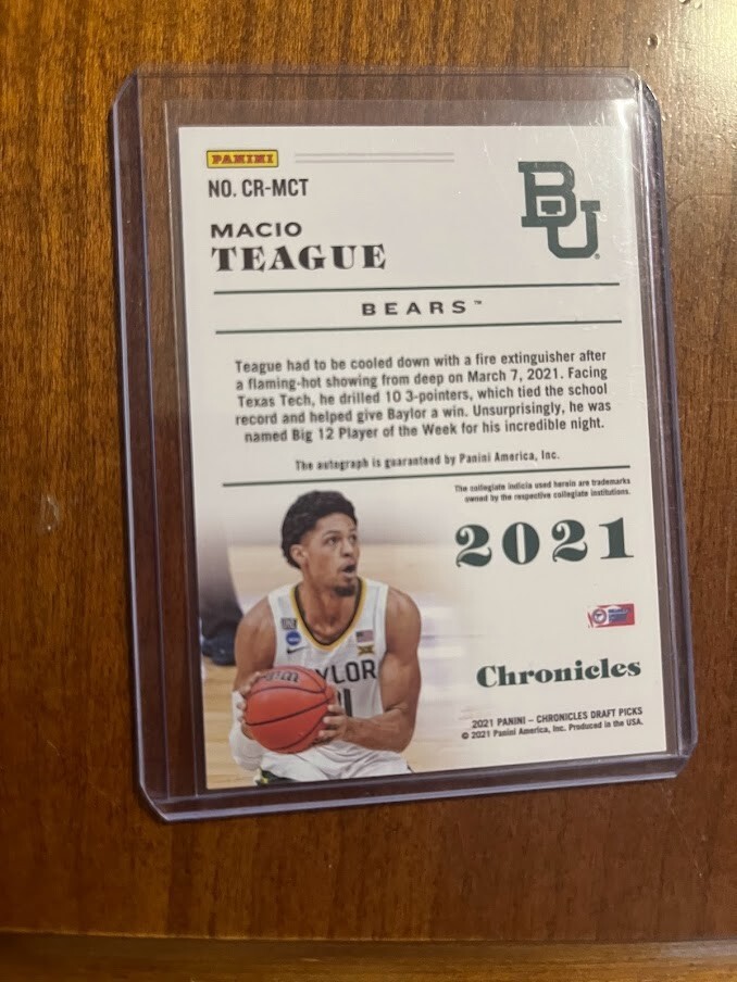 2021 MACIO TEAGUE Panini Chronicles Auto RC CR-MCT SP | eBay