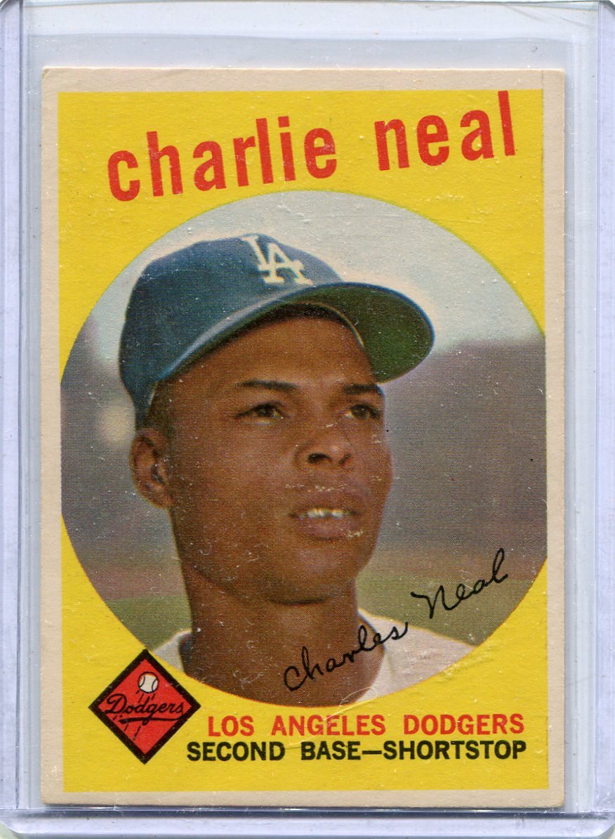 1959 Topps Baseball Card Charlie Neal Los Angeles Dodgers Near Mint ...
