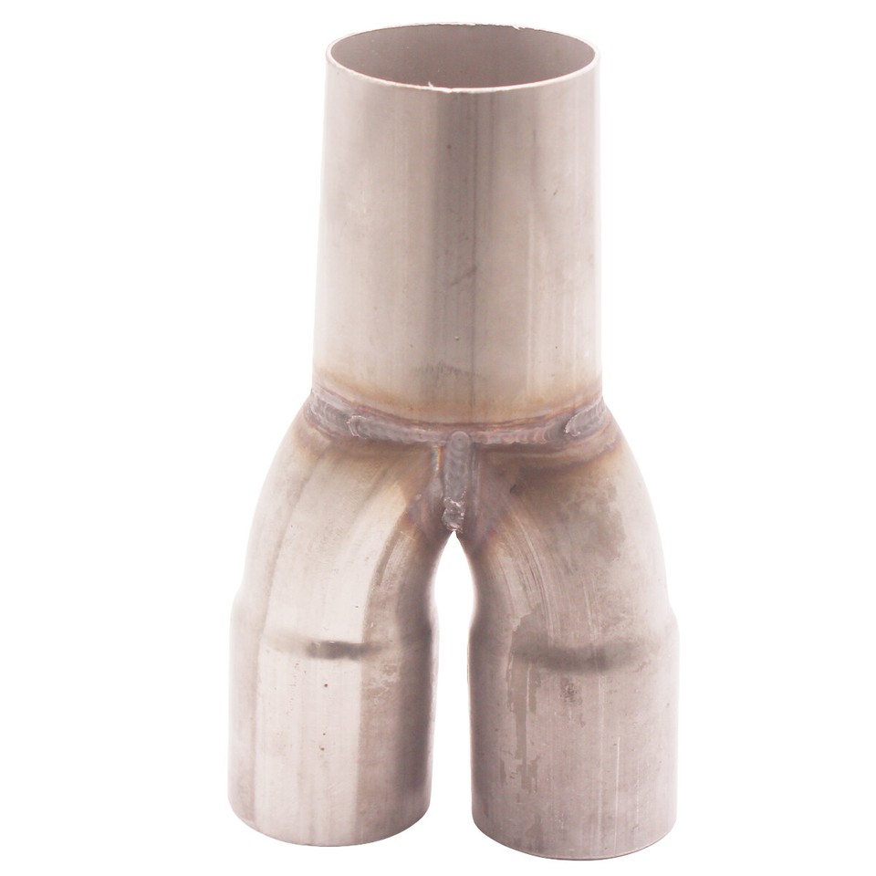 2-1 Stainless SS Exhaust Merge Collector Dual 2" ID Inlet Single 2.5 ...