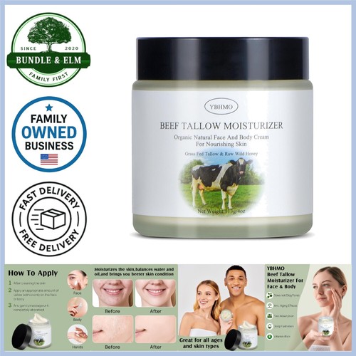 Beef Tallow Moisturizer Organic Grass Fed Face Body Cream All Natural ...