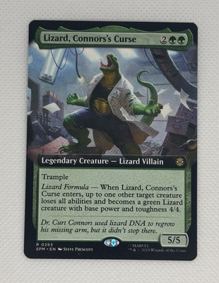 MTG Lizard, Connors's Curse 0265 Regular (Extended Art) Marvel's Spider ...