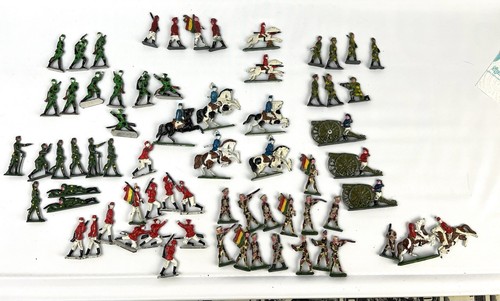 Lot Of 66 Vintage Metal /Lead Military Figures Soldiers Painted Semi ...