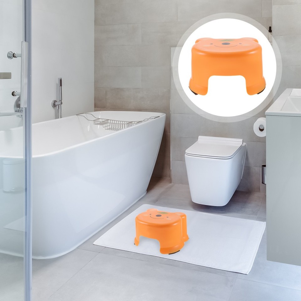 Bathroom Plastic Foot Stool Cartoon Kids Step Stool Anti Skid Feature ...