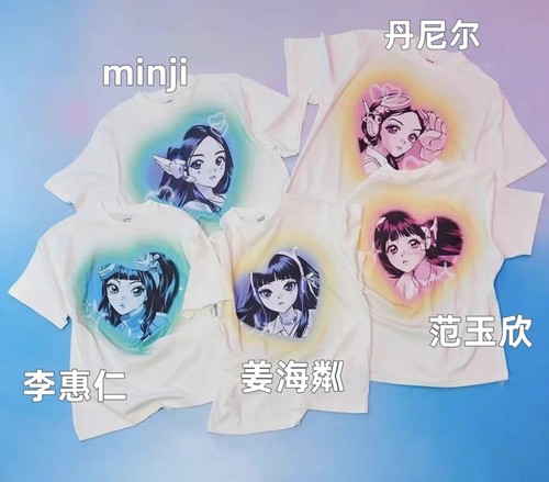 NEWJEANS NJZ FANMADE ART T-SHIRT MERCH IDOL KPOP MINJI HANNI DANNIEL ...