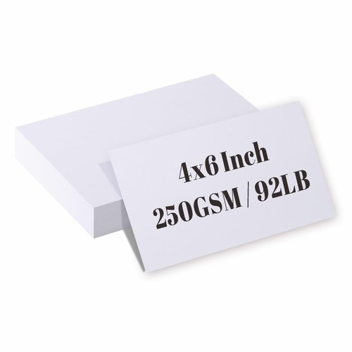 50 Pack 4x6 White Cardstock Paper 92lb/250GSM Heavyweight Blank Index ...