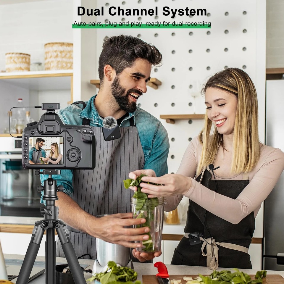 3in1 Wireless Lavalier Microphone for Camera iPhone Android Video ...