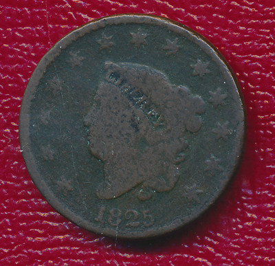 1825 MATRON HEAD LARGE CENT **FULL "LIBERTY" VISIBLE** FREE SHIPPING ...