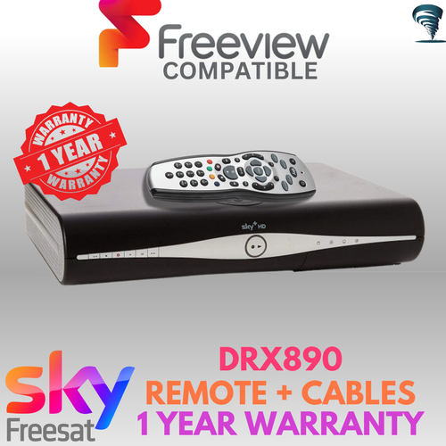 SKY Freeview & Freesat Box With Leads And Remote, HD Plus + Slimline ...