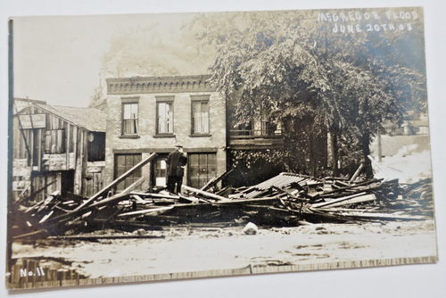 1908 RPPC Vintage Postcard McGregor, Iowa Flood Natural Disaster Town ...