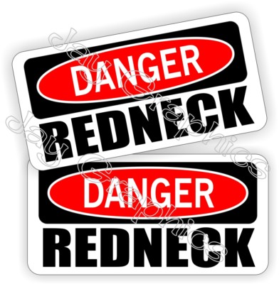 Hard Hat Stickers | DANGER REDNECK | Funny Helmet Decals Labels Rebel ...