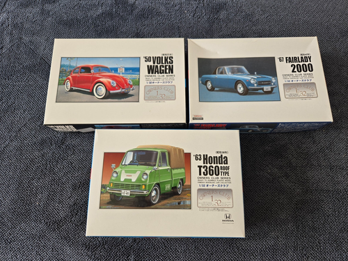 lot of 3 1/32 Owner's Club Model Kits Honda T360 '50 VW Fairlady 2000 ...