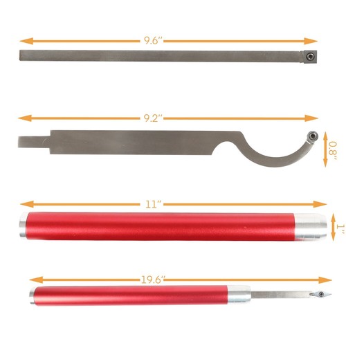 Set of 6 Carbide Woodturning Tools & Handle Wood Lathe Cutting Turning ...