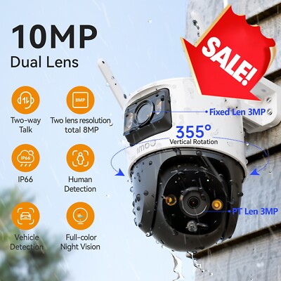 Imou 10MP Outdoor Security Camera WIFI Human/AutoMotion Detection Alexa ...