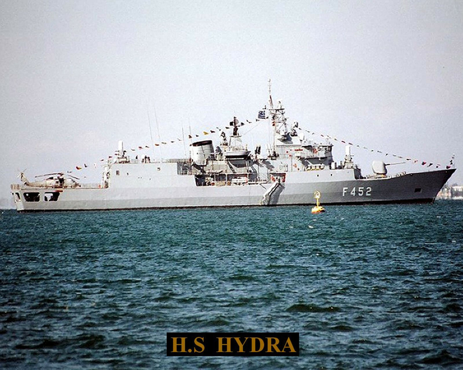 HELLENIC NAVY FRIGATE HS HYDRA F452 8 X10 PHOTO WITH BONUS STATS SHEET ...