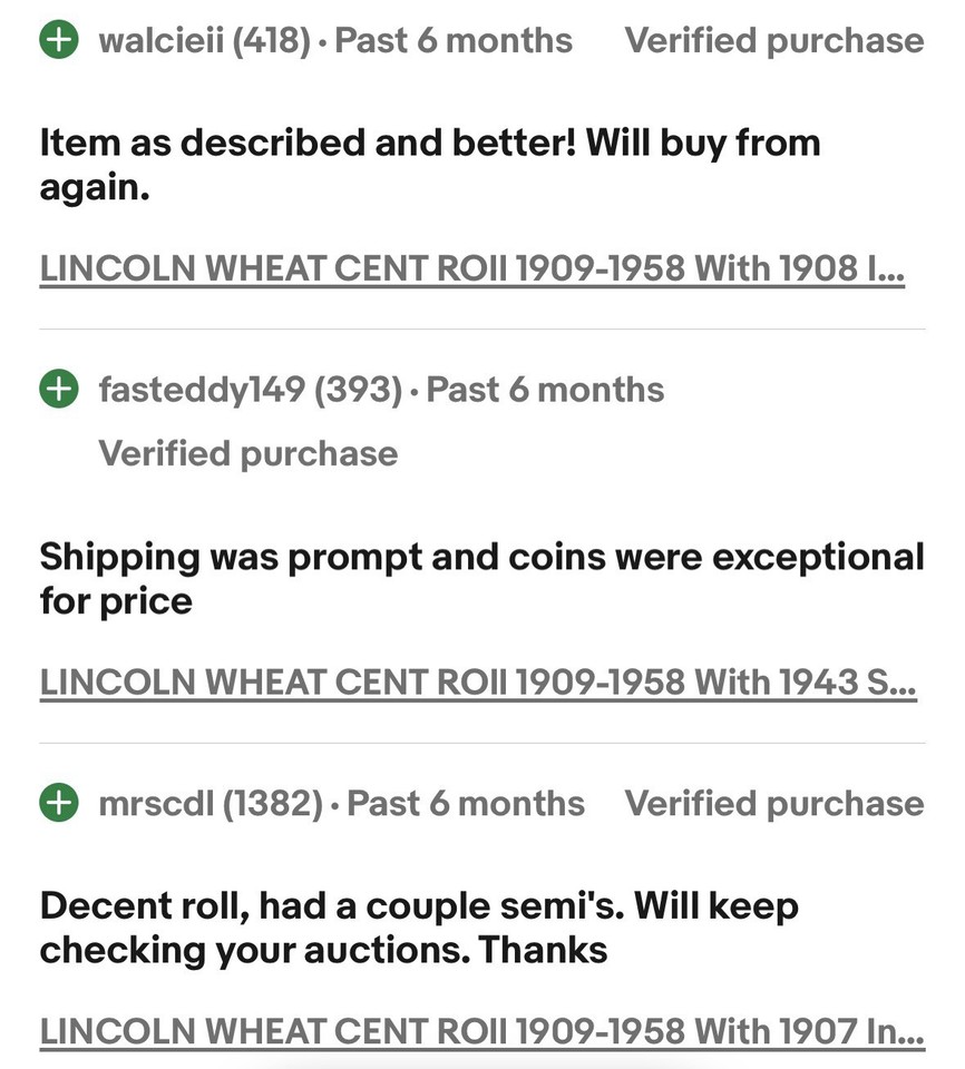 LINCOLN WHEAT CENT ROll 1909-1958 With 1904 Indian Cent Ender. (W-228 ...