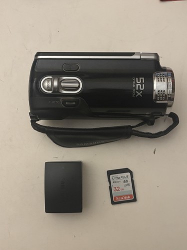 Samsung HD Handheld Camcorder Black 52x Optical Zoom w/ SD and battery ...