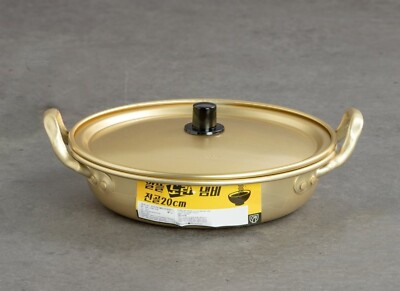 Korean Popular Noodle Ramen Ramyun Jeongol Pot with Lid Flat Type 20cm ...