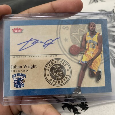 2008-09 Fleer Signature Approval Julian Wright Auto Autograph Hornets ...
