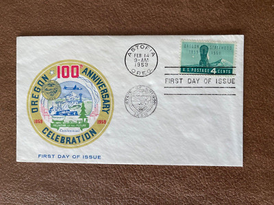 mystamps US 1124, Oregon Centennial FDC, 1959 | eBay