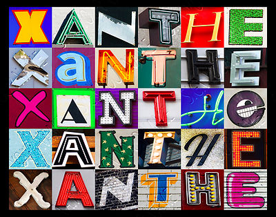 XANTHE Name Poster featuring photos of actual sign letters | eBay