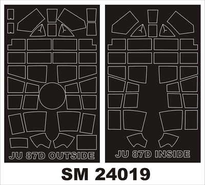 JUNKERS Ju-87 D/G STUKA CANOPY PAINTING MASK to TRUMPETER 1/24 MONTEX ...