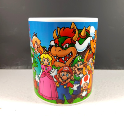 Super Nintendo World Mario Bros Coffee Mug Peach Bowser Toad Family ...