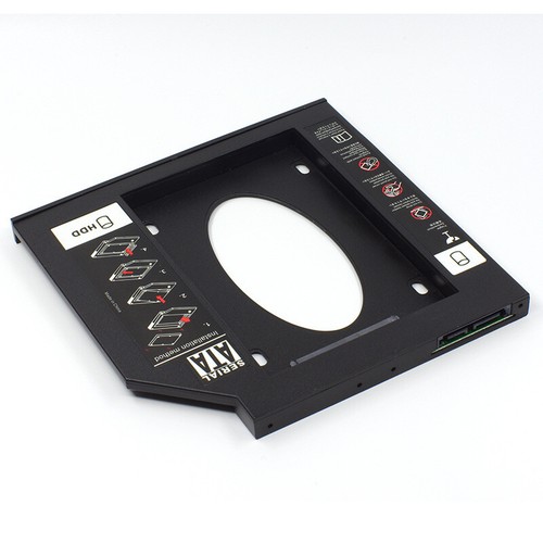 Optical Bay 2nd SATA HDD Hard Drive Caddy CD-ROM For Laptop NoteBook PC ...