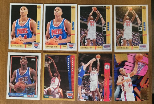 8 CARD LOT ~ Derrick Coleman ~ N.J. NETS ~ 1991 ~ 92 ROOKIE TEAM ~ NBA ...