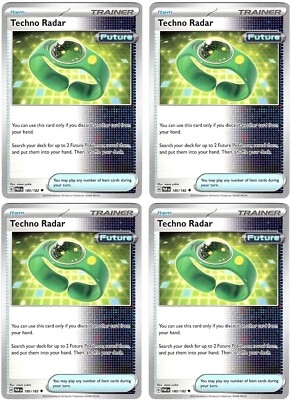 Techno Radar 180/182 - Paradox Rift - Pokemon Trainer Card Lot x4 ...