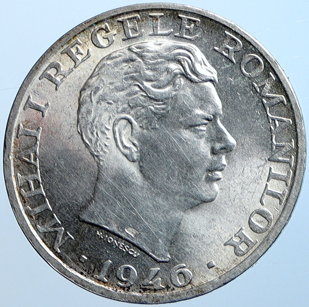 1946 ROMANIA King Michael I Shield OLD Silver 25000 Lei Romanian Coin ...