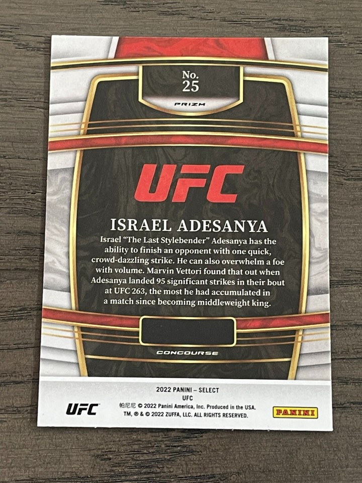 2022 Panini Select UFC Orange Flash Prizm Israel Adesanya #25 | eBay